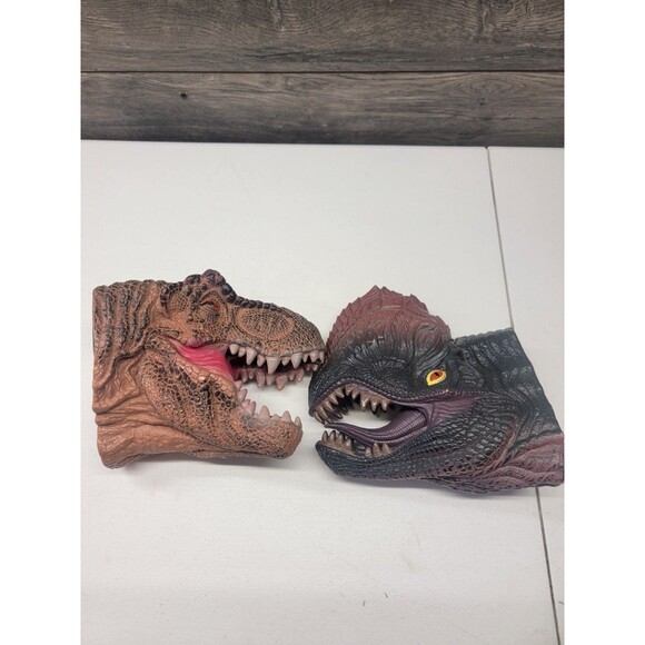 Toys | 2 Dinosaur Carnotaurus Tyrannosaurus Rubber Hand Puppets ...